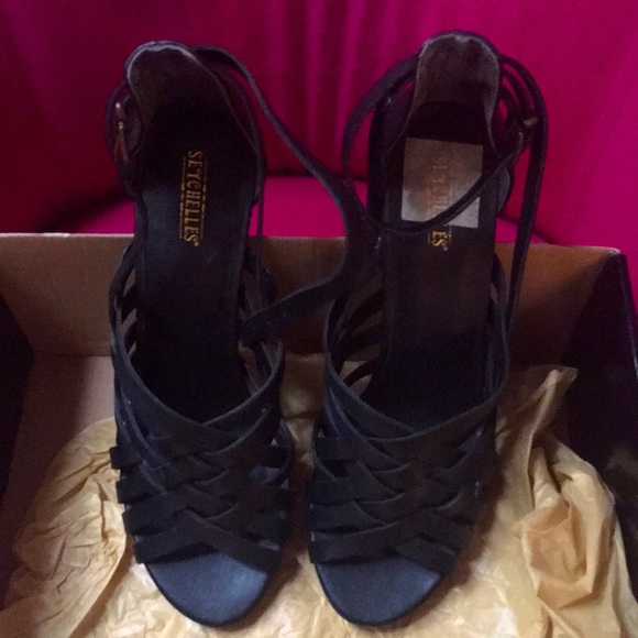 Seychelles | Shoes | Amazing Seychelles 4 Inch Black Leather Heels ...